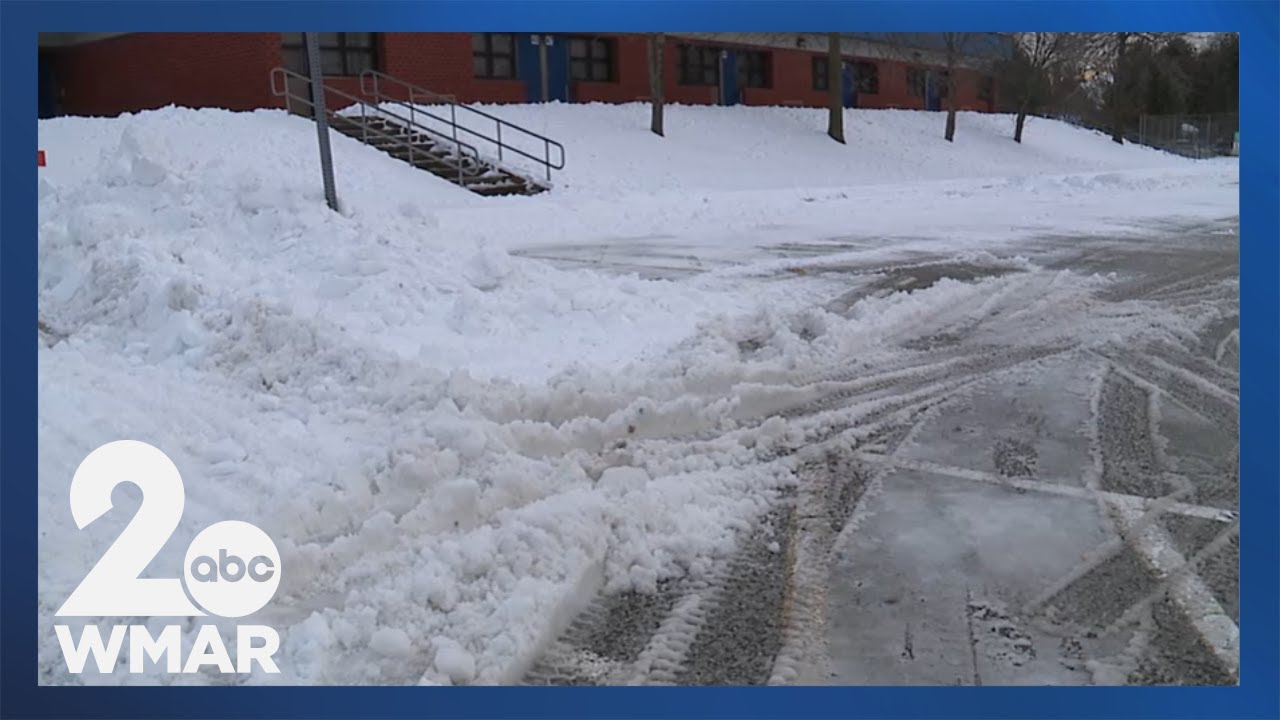 Snow covered sidewalks and schools equals no classes for BCPS students ...
