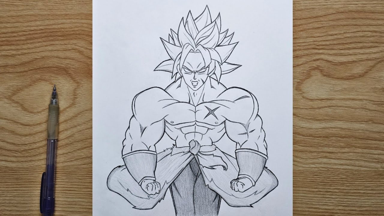How to draw Broly | Broly full body step by step | easy tutorial - YouTube