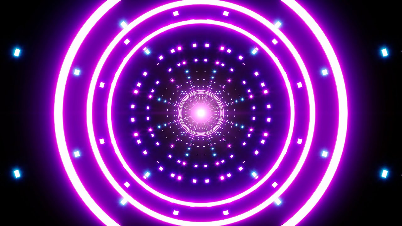 Glowing Dreamy LED with Circular Light Tunnel Visual Background Loop 4K ...