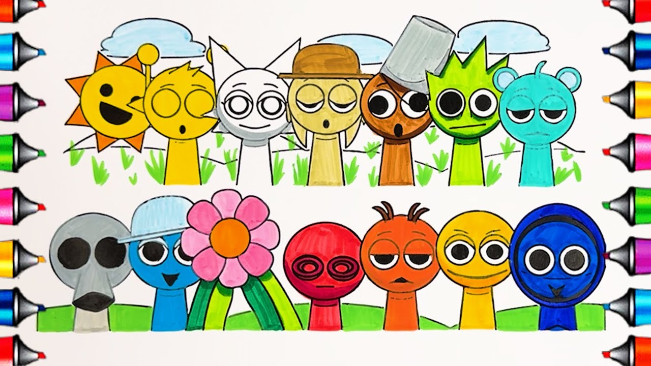 Flowers Sprunki / Coloring Pages - YouTube