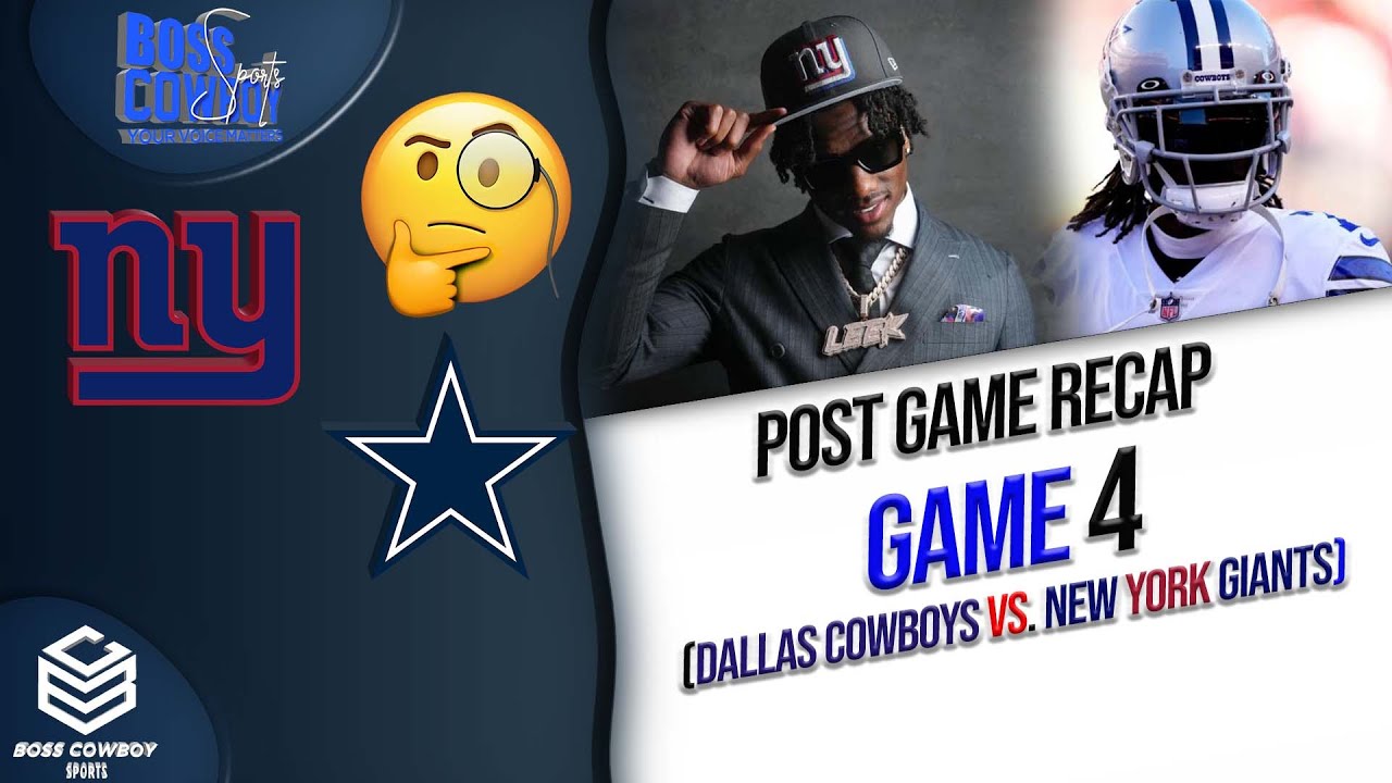 Post Game 4 Report (#DallasCowboys vs. #NewYorkGiants) - YouTube