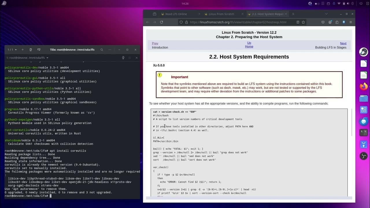Linux From Scratch version 12.2 - using Ubuntu 24.04.1LTS | 2024 09 08 14 17 30 - YouTube