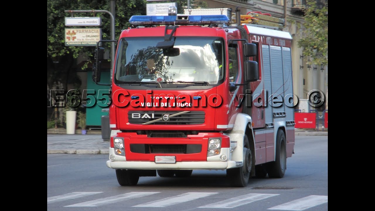 [HD - Sirena Pompieri] Vigili del Fuoco in Sirena con APS Volvo FL 280 ...