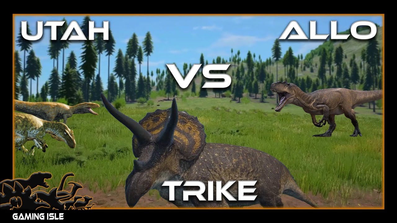 The Isle - Allo & pack of Utahs VS SOLO Triceratops Battle to the death ...