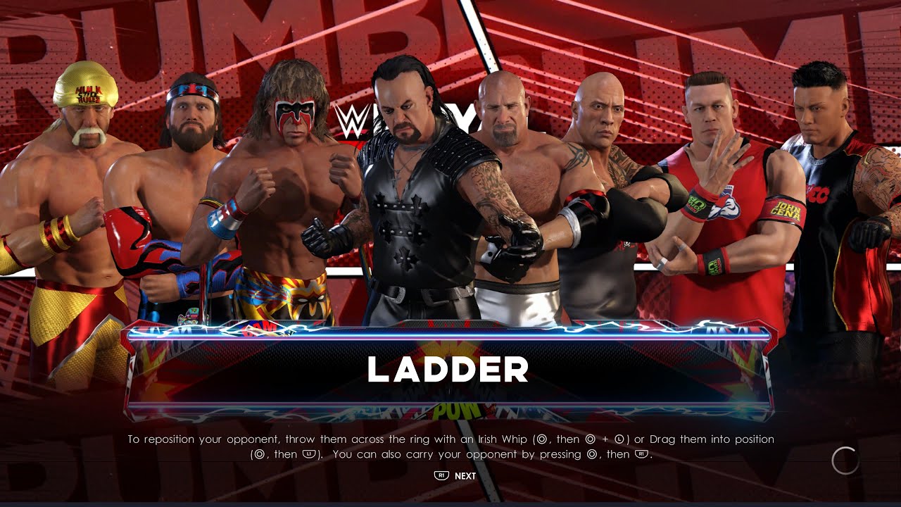WWE Ladder Match 8 Man Tag Team Simulation Match A I Vs A I - YouTube