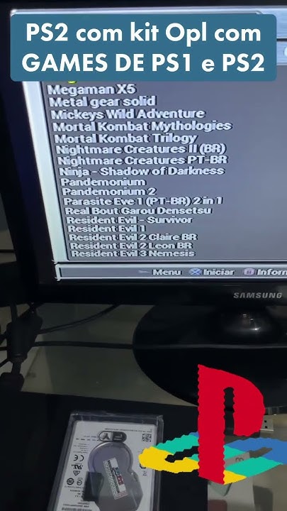 PS2 Slim com kit Opl lotado de games de PS1 e PS2 #lojadinossaurogames - YouTube