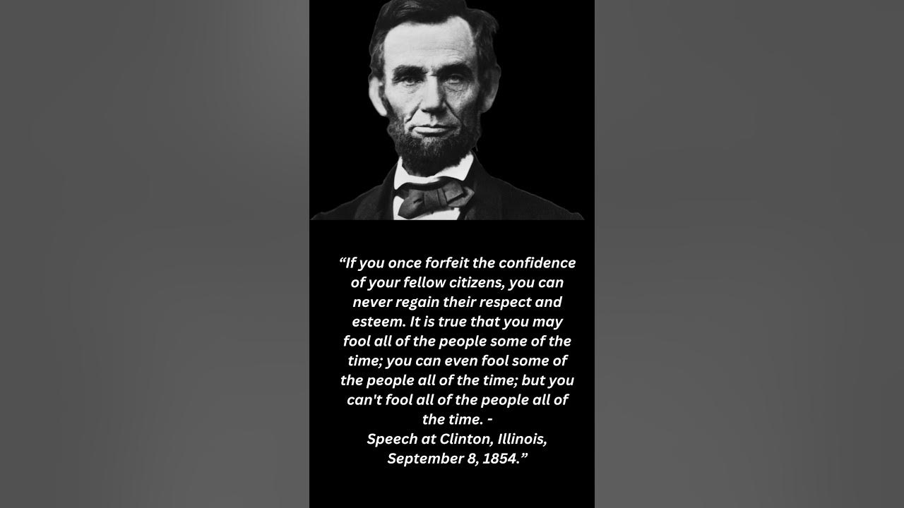 Abraham Lincoln memorable Speech at Clinton Illinois #9 - YouTube