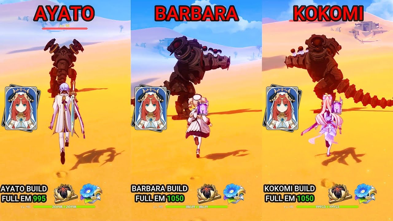 Nilou Ayato vs Nilou Barbara vs Nilou Kokomi! Bountiful Core team ...