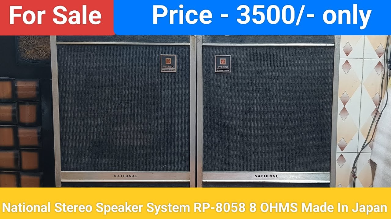 National STEREO SPEAKER SYSTEM RP-8058 8 OHMS Made In Japan Contact No ...