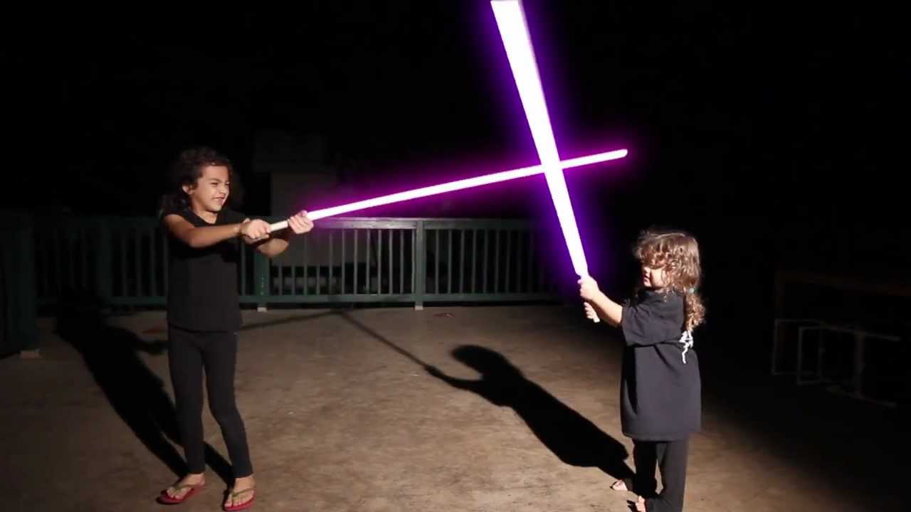 Cameron Girls Light Saber Fight - YouTube