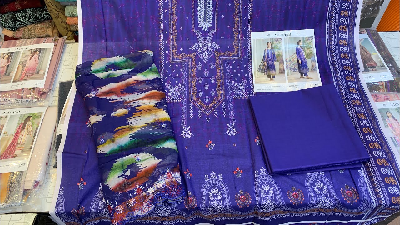 Mahajal by gull jee luxury emb digital 3pc collection | with havey emb ...