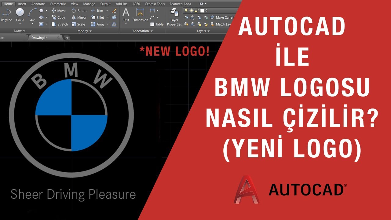 YENİ BMW LOGOSU NASIL ÇİZİLİR? | AUTOCAD LOGO ÇİZİMLERİ #4 | how to ...