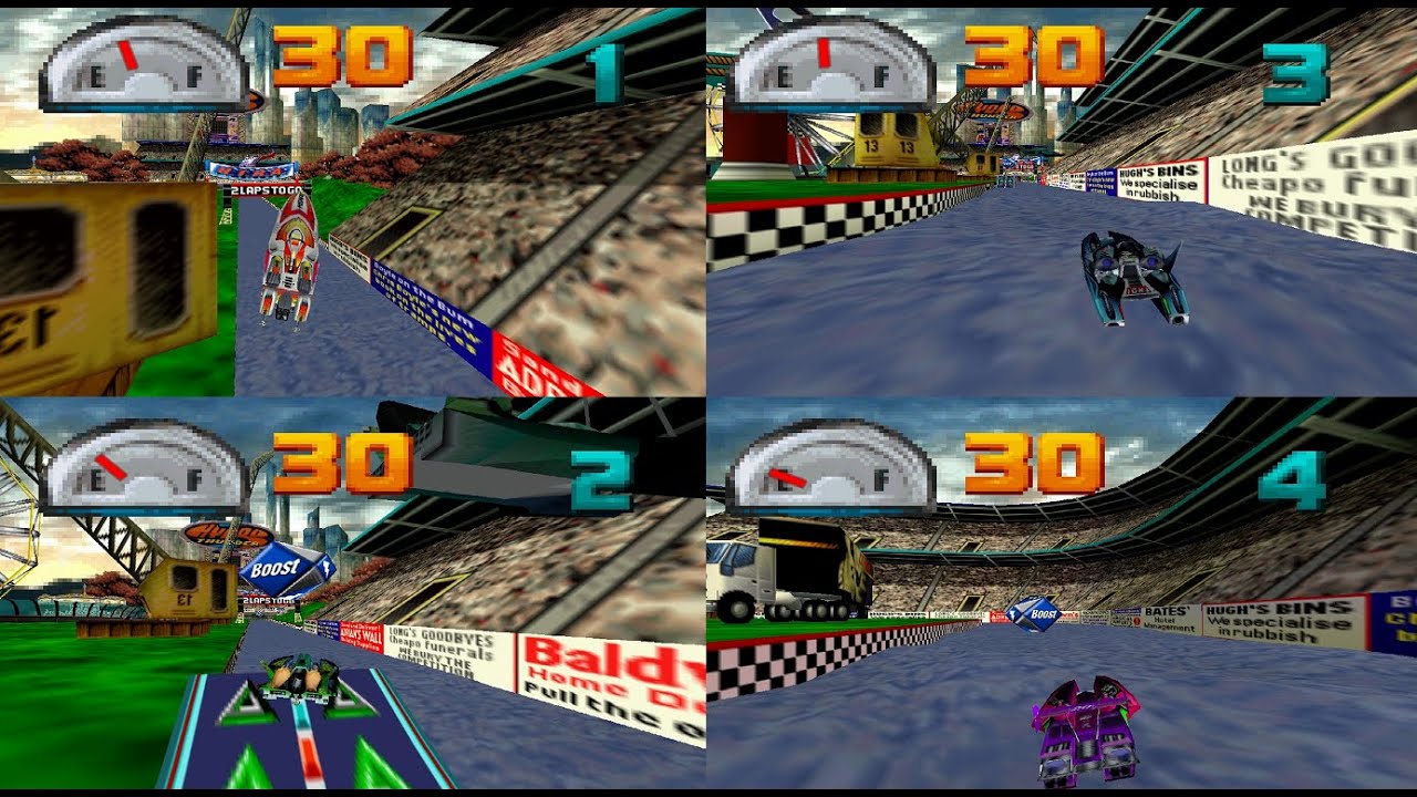 Hydro Thunder N64 4 player Netplay - YouTube