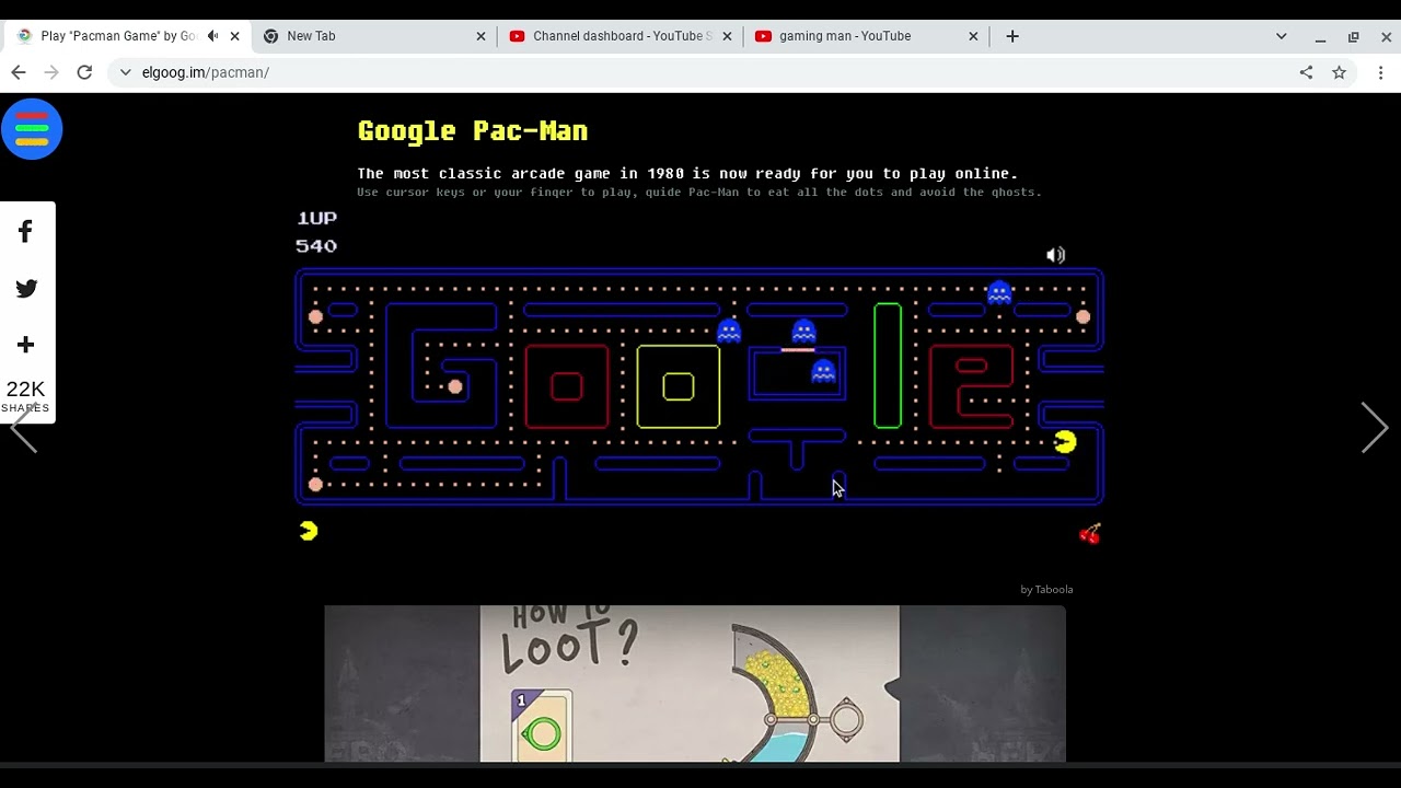 Elgoog pacman secret google - YouTube