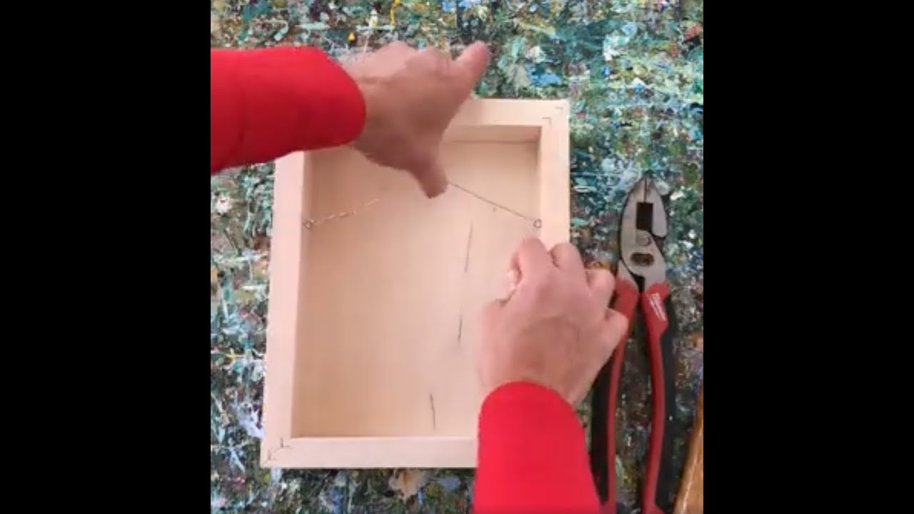 How to wire a small painting to prepare it for hanging on the wall ...