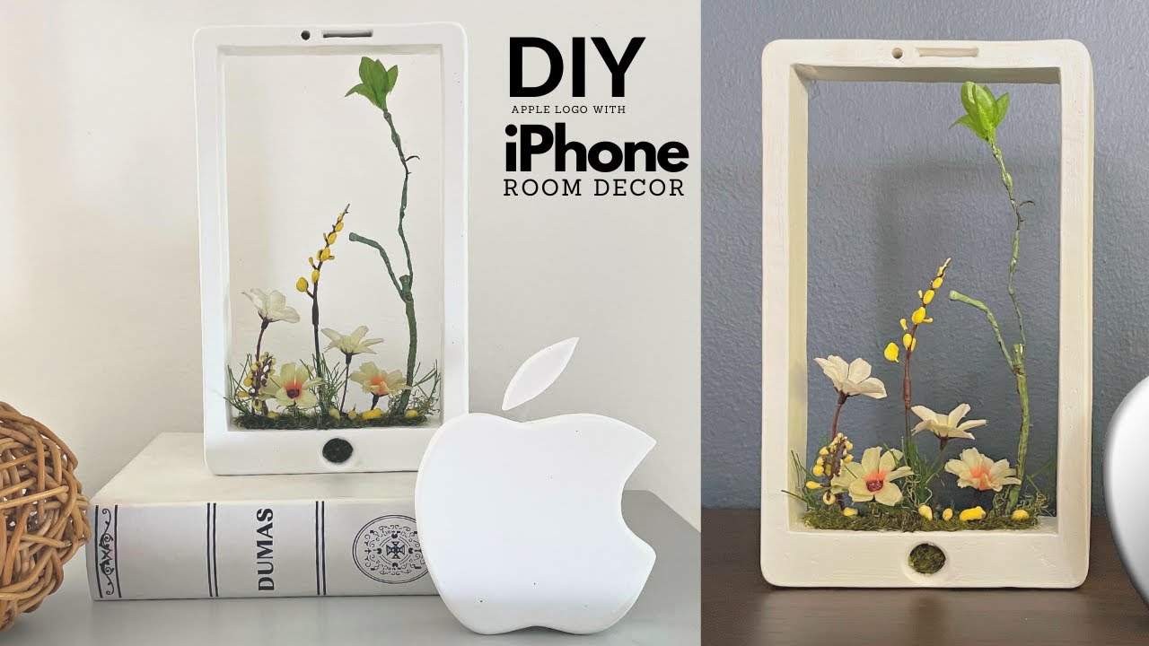 DIY Unique Home decor with apple logo | DIY iPhone flowers vase - YouTube