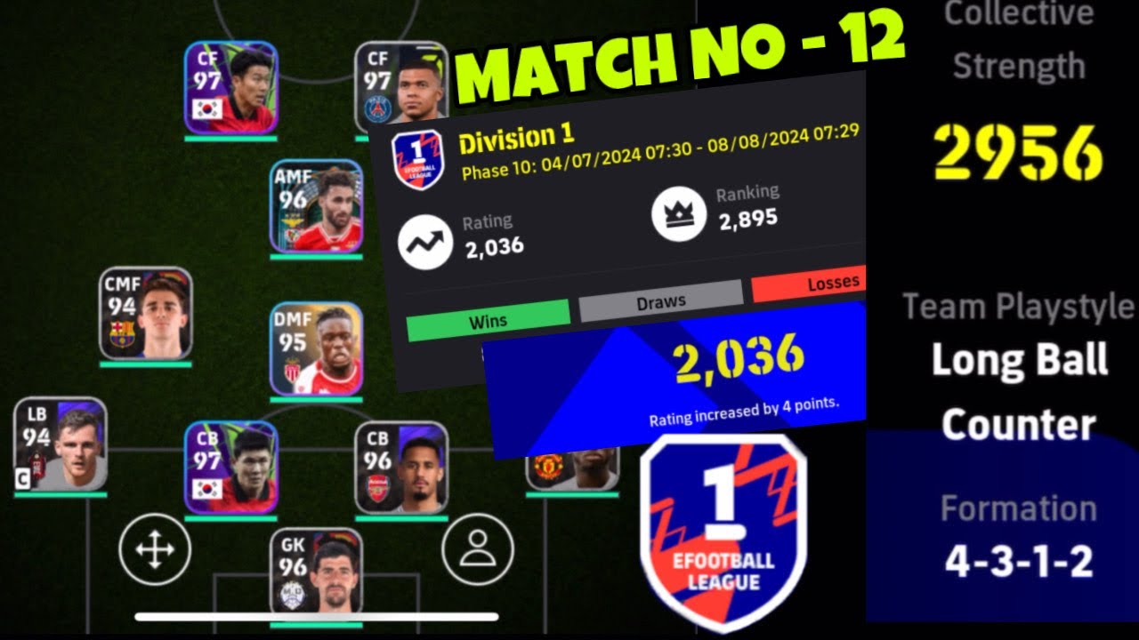 4312 Formation Division 1 Rank-push Match No 12 | EFootball | Efootball ...