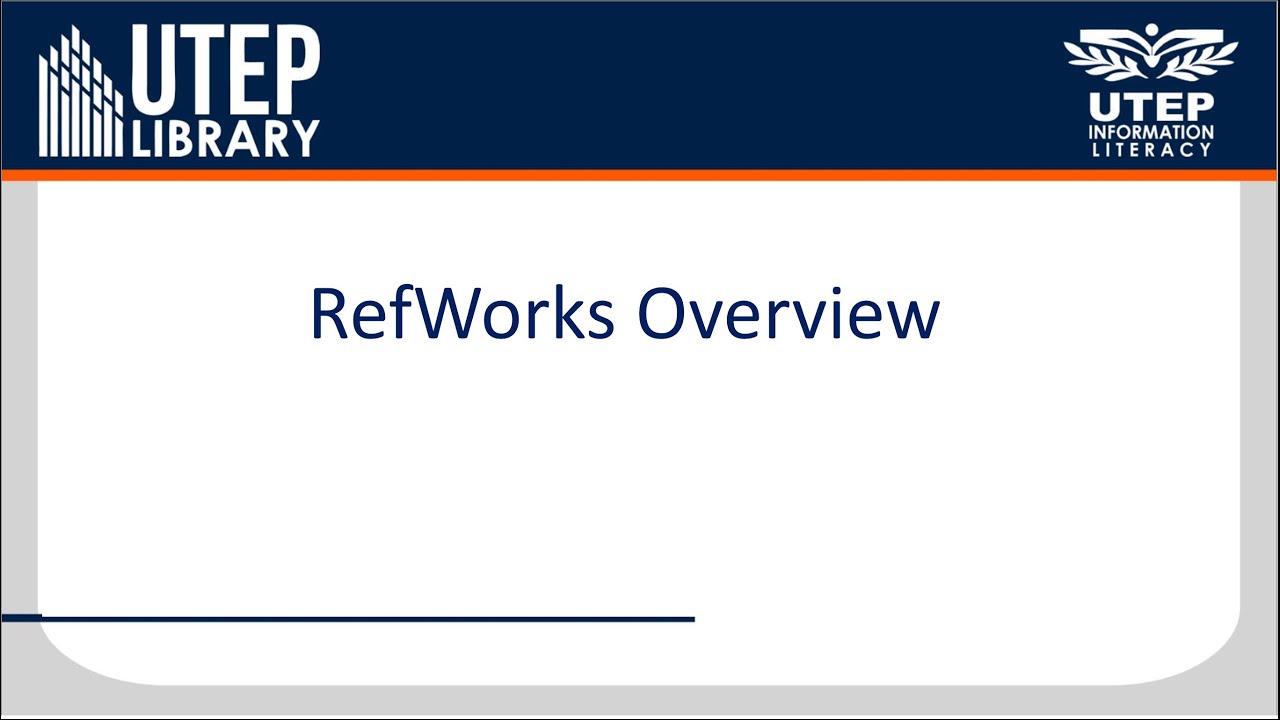 RefWorks Overview - YouTube