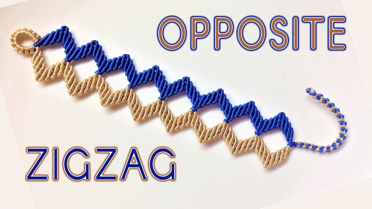 Macrame tutorial - the opposite zigzag bracelet - Hướng dẫn thắt vòng tay zigzag đối xứng - YouTube