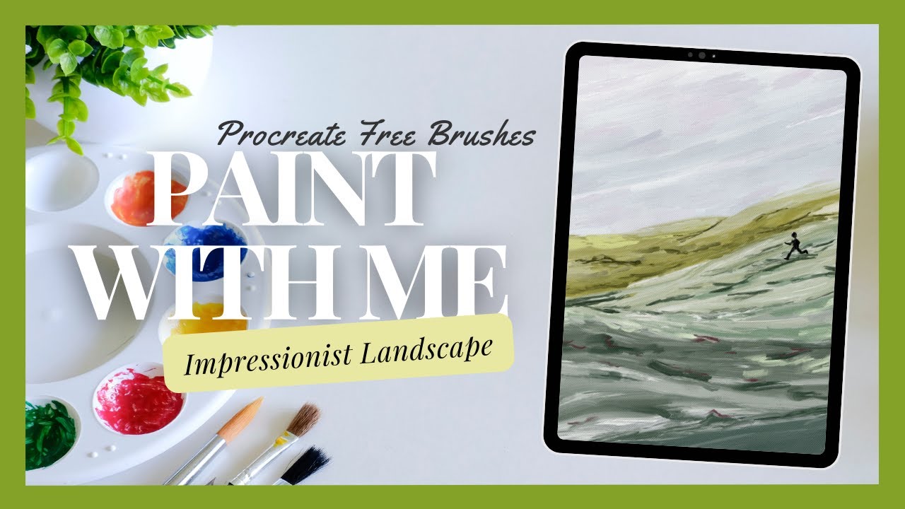 88. Painting Impressionist Landscape using Free Brushes from Procreate! 🌼 - YouTube