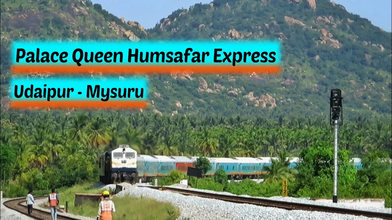 Palace Queen Humsafar Express Passing Hilly Area of Karnataka - YouTube