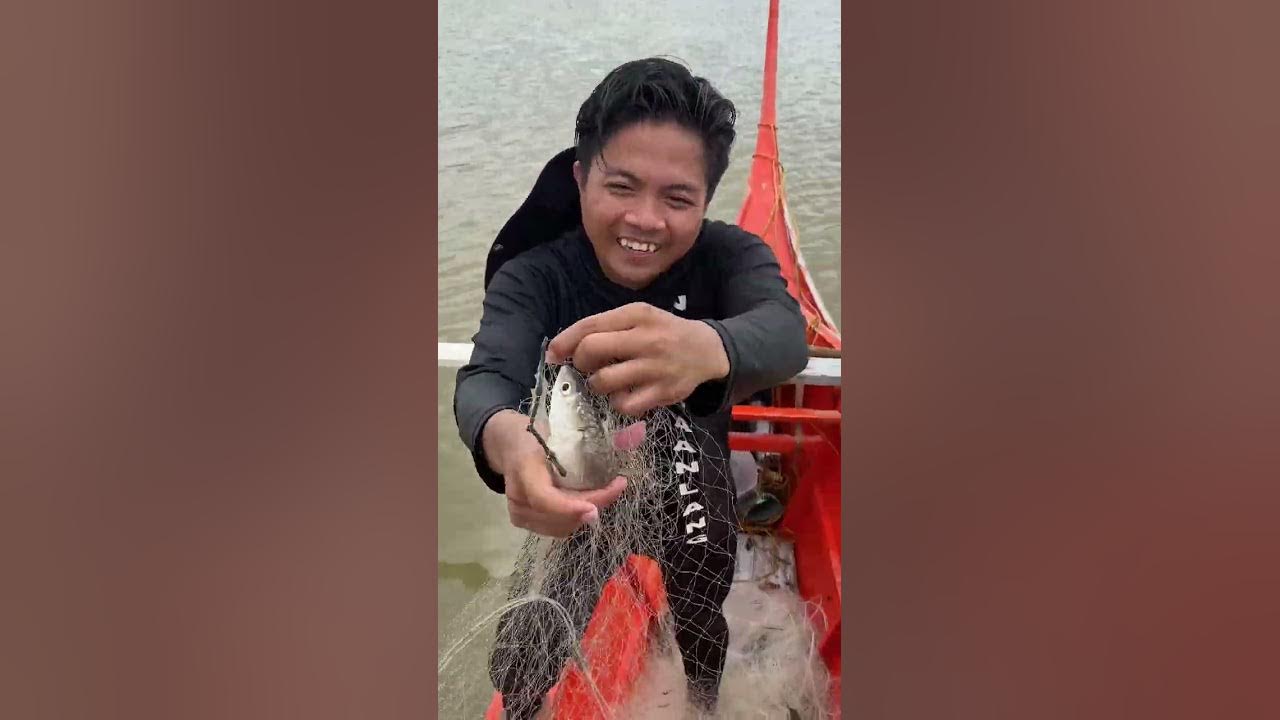 Malaking isdang banak naman ang nahuli namin sa lambat - YouTube