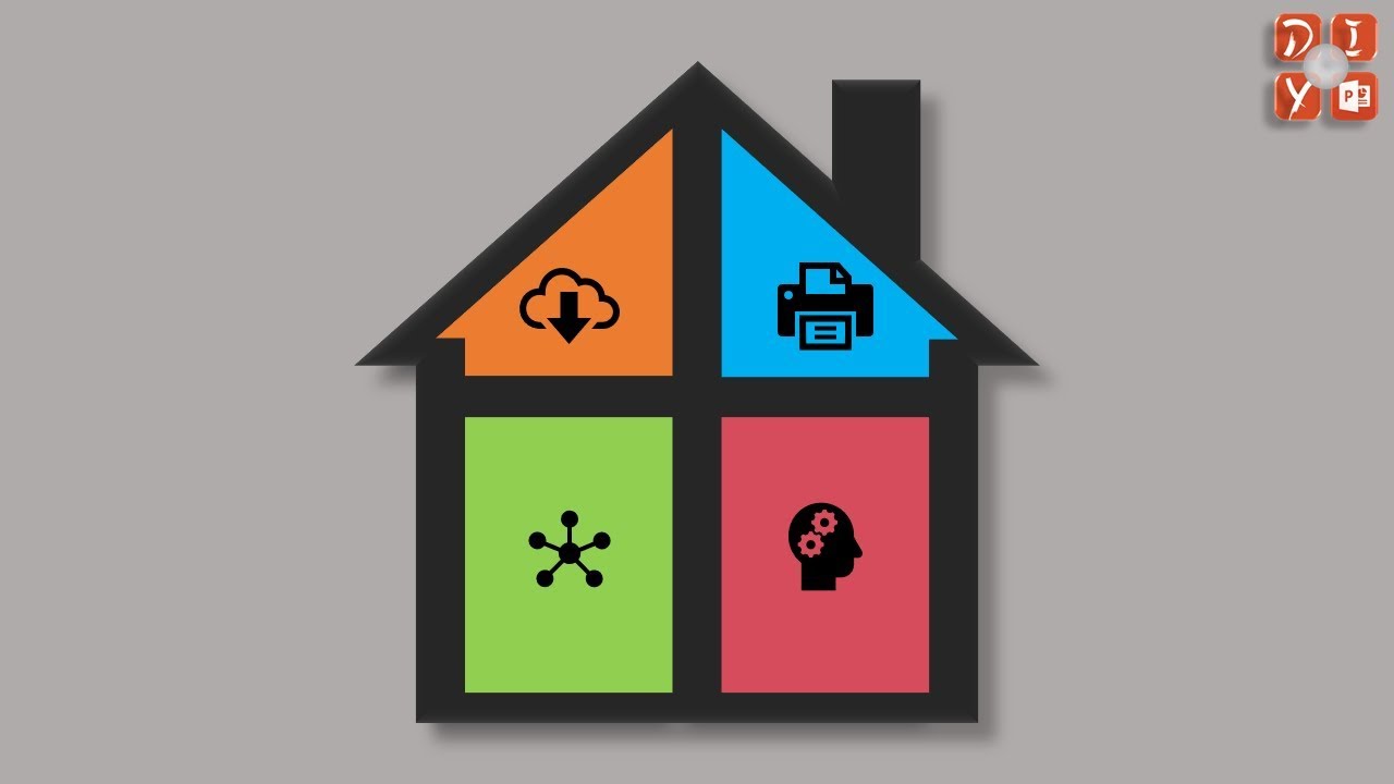 Creative 4 stage house PPT design, PPT element graphic PNG,jpg clipart ...