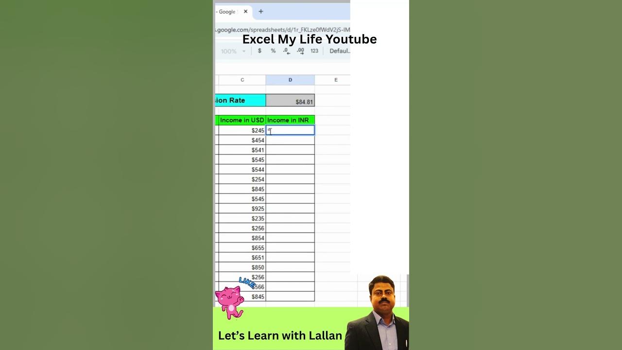 USD to INR Conversion in Excel, #excel, #usdtoinr, #currencyconversion ...