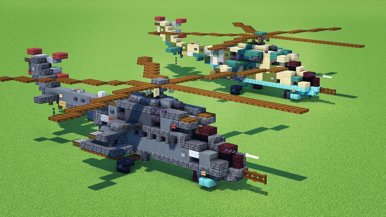Minecraft Mi-35M Mi-24VM Hind Attack Helicopter Tutorial - YouTube