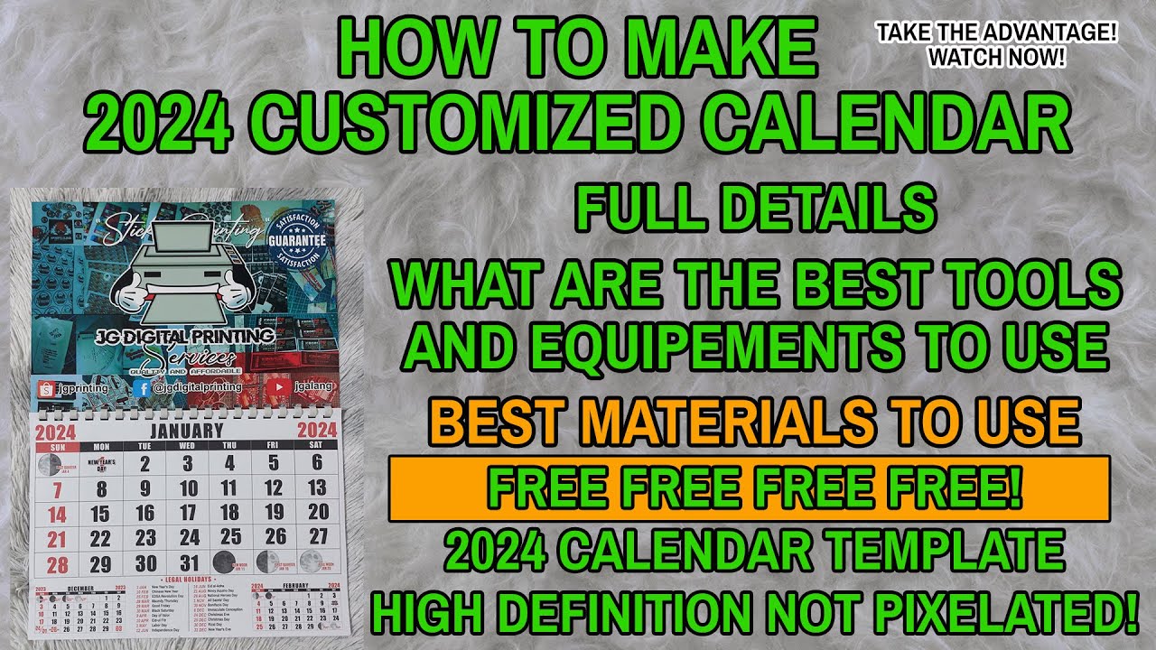 HOW TO MAKE 2024 CUSTOMIZED CALENDAR (FREE CALENDAR TEMPLATE) - YouTube