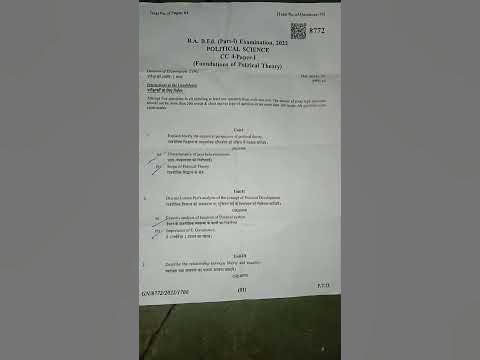 POLITICAL SCIENCE PAPER 2022(Part-1 MDSU AJMER) - YouTube