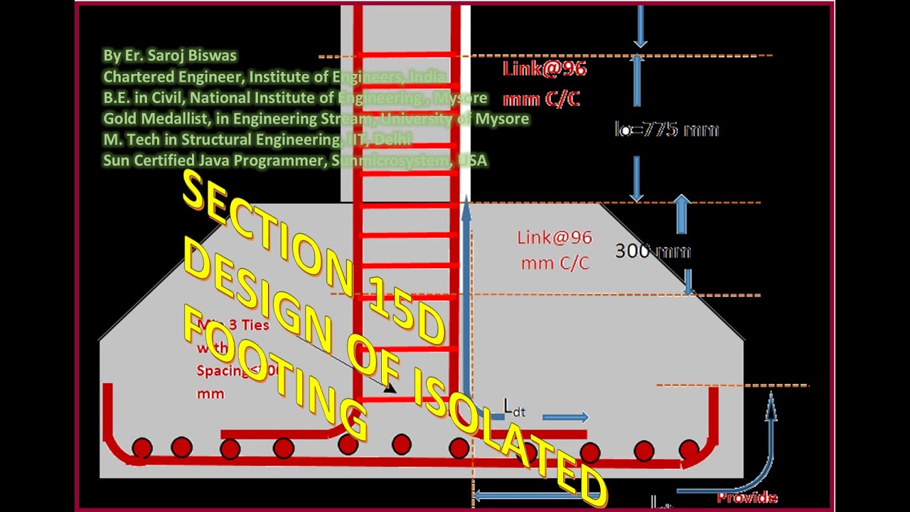 SECTION 15D DESIGN OF FOOTING - YouTube