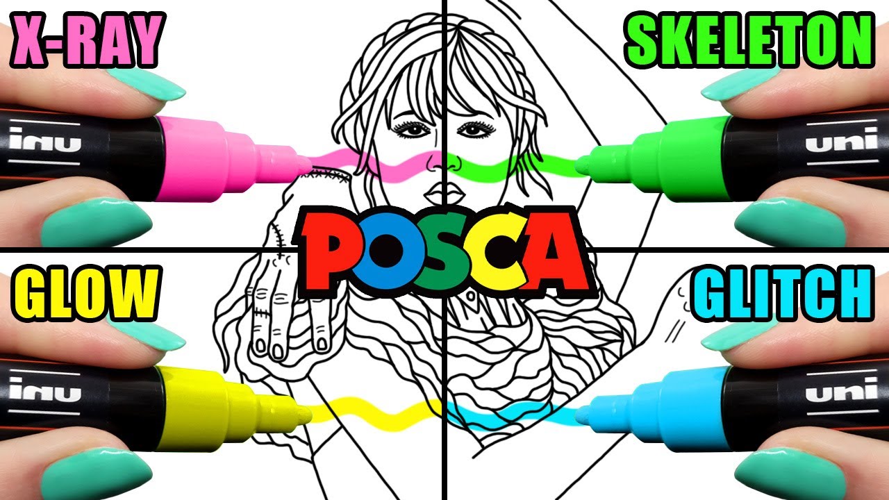 One Drawing, but 4 Different Styles with Posca Markers - Wednesday ...