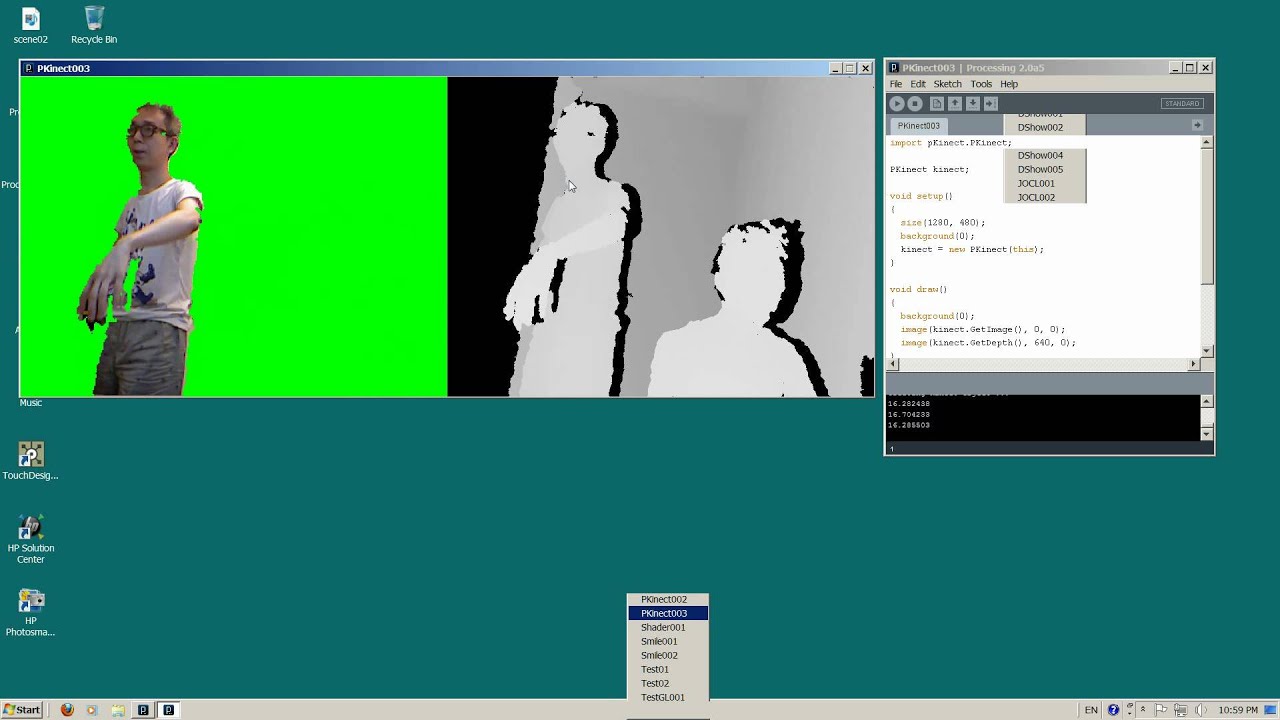 Kinect for Processing - Green Screen - YouTube