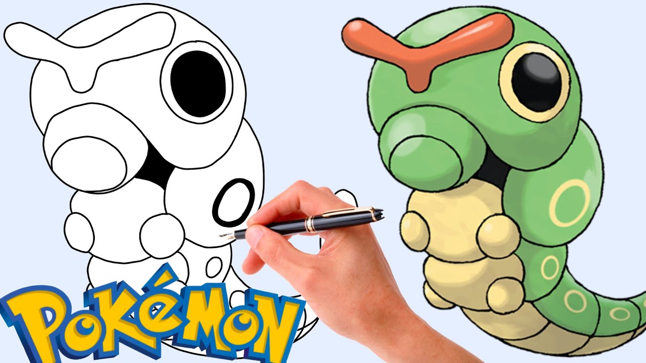 Lær at Tegne CATERPIE POKEMON #0010 | Pokemon Generation 1 - YouTube