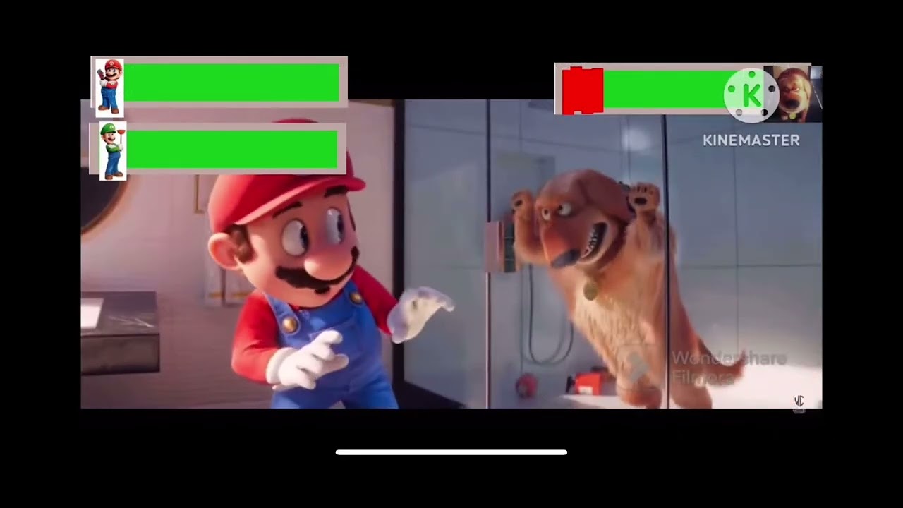 Mario and Luigi vs Francis the dog with healthbars - YouTube