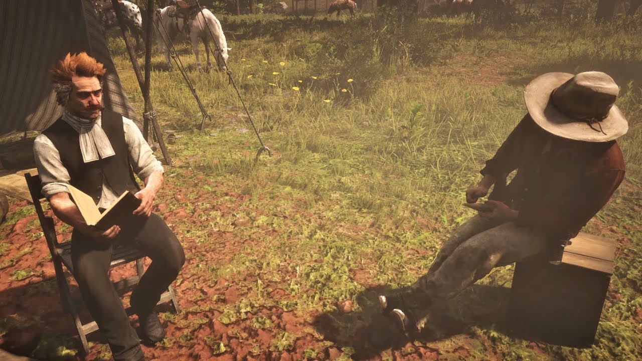 Micah makes fun of Reverend's morphine addiction - Red Dead Redemption ...