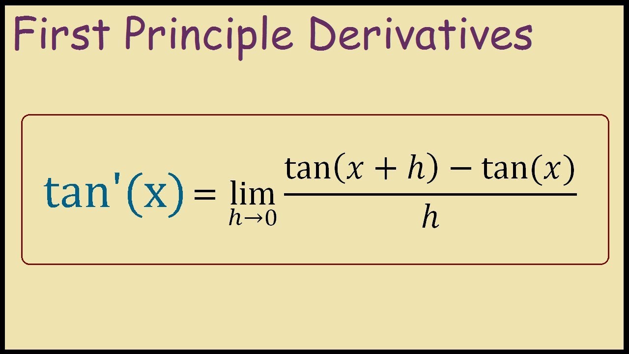 Derivative Of Tan x From First Principles YouTube Derivative Of Tan x From First Principles YouTube