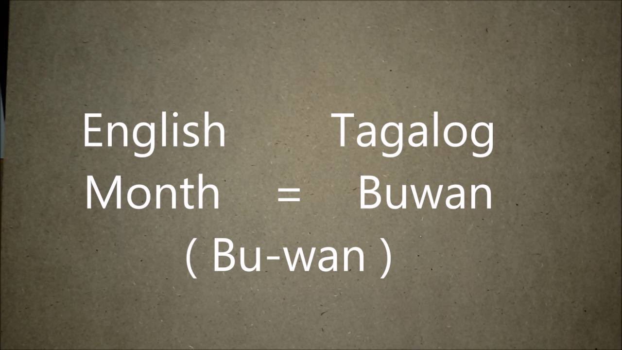 Months in Tagalog / Filipono - YouTube