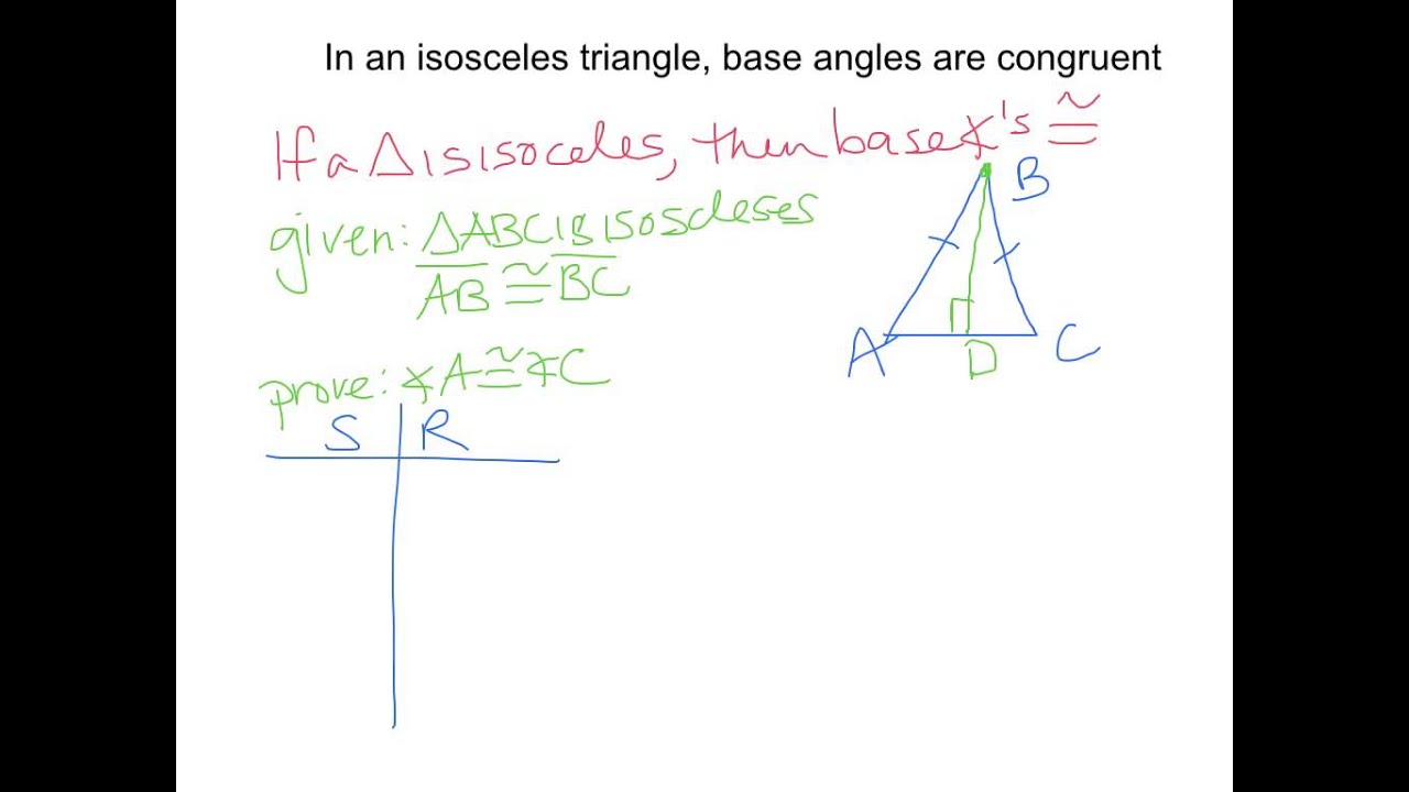 base angle theorem proof - YouTube