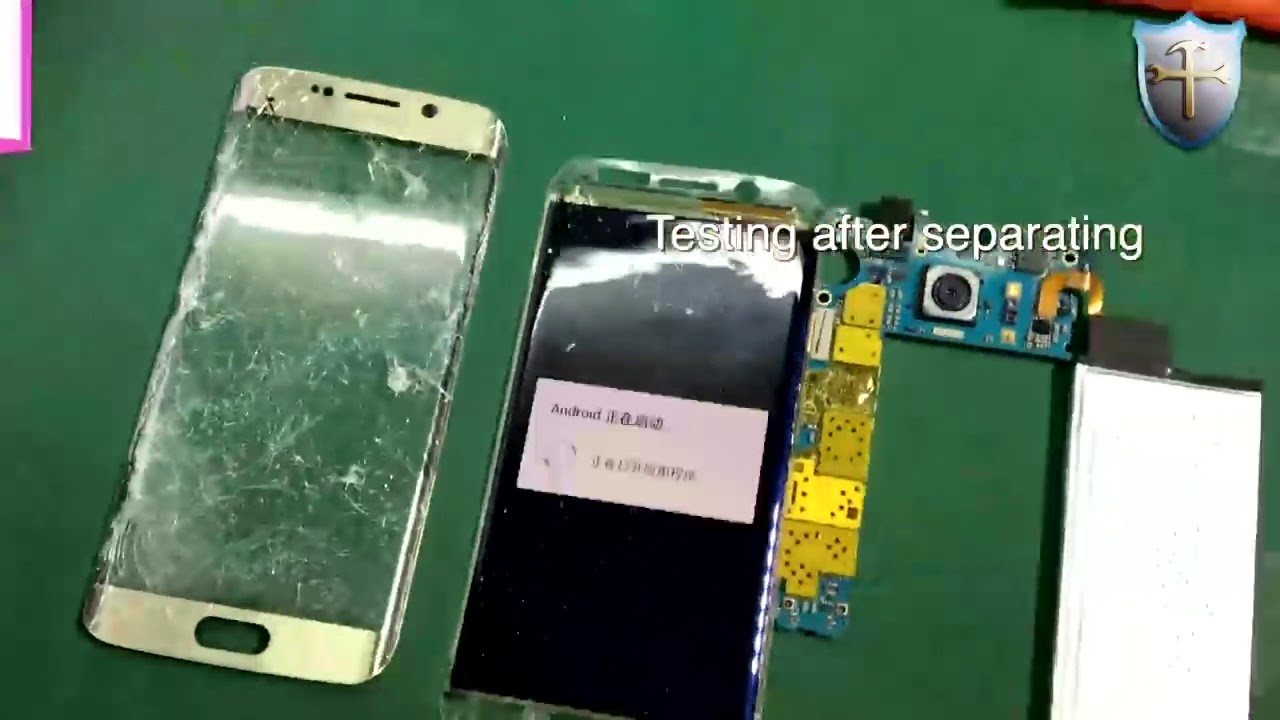 Samsung OLED S6edge LCD screen repairing and glass laminating by OM ...