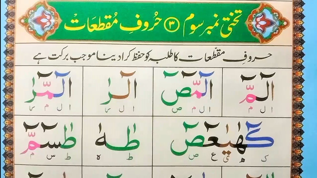 Haroof e Muqataat || Noorani Qaida || haroof e muqataat ka wazifa ...