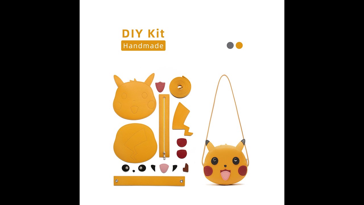 DIY Leather Pokemon Pikachu Bag - Make Your Own Bag.Sewing Craft Kit ...