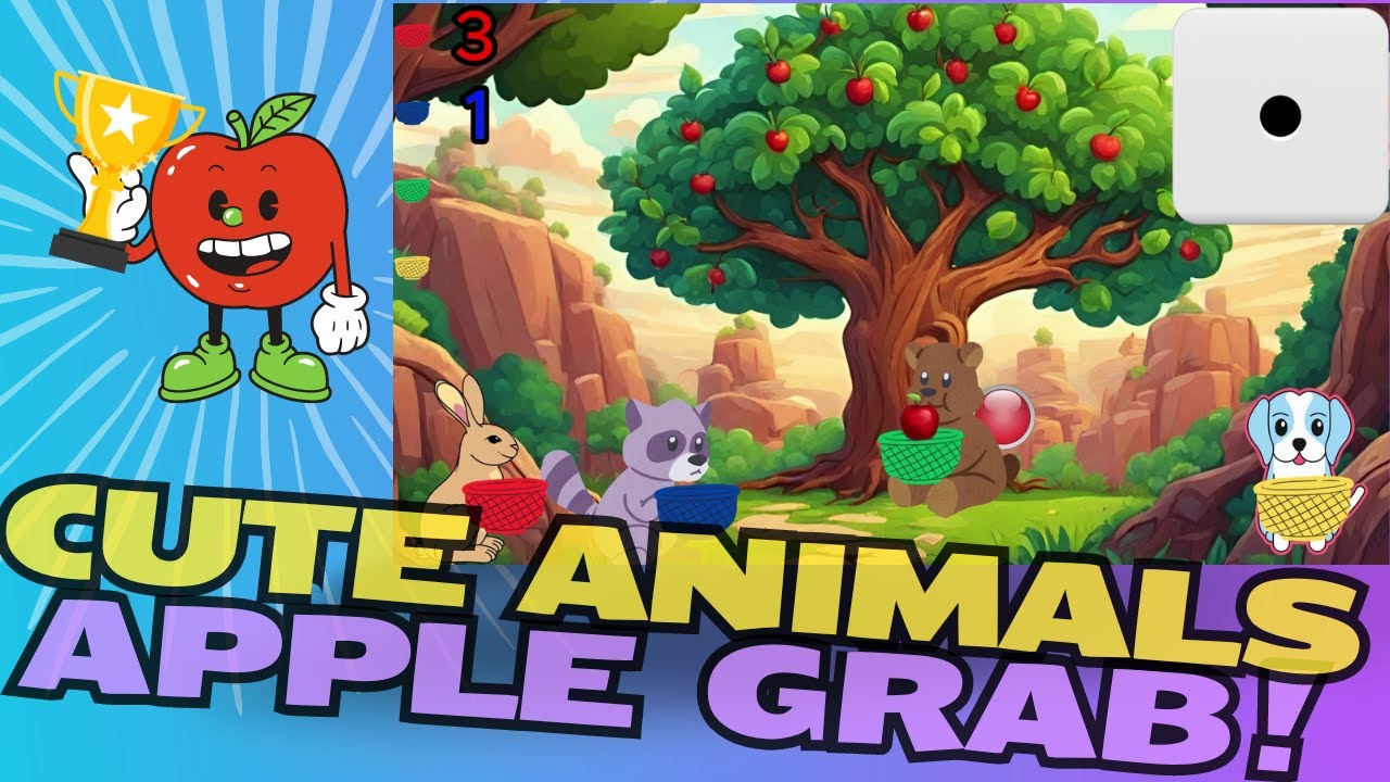 Cute animals apple grab - YouTube