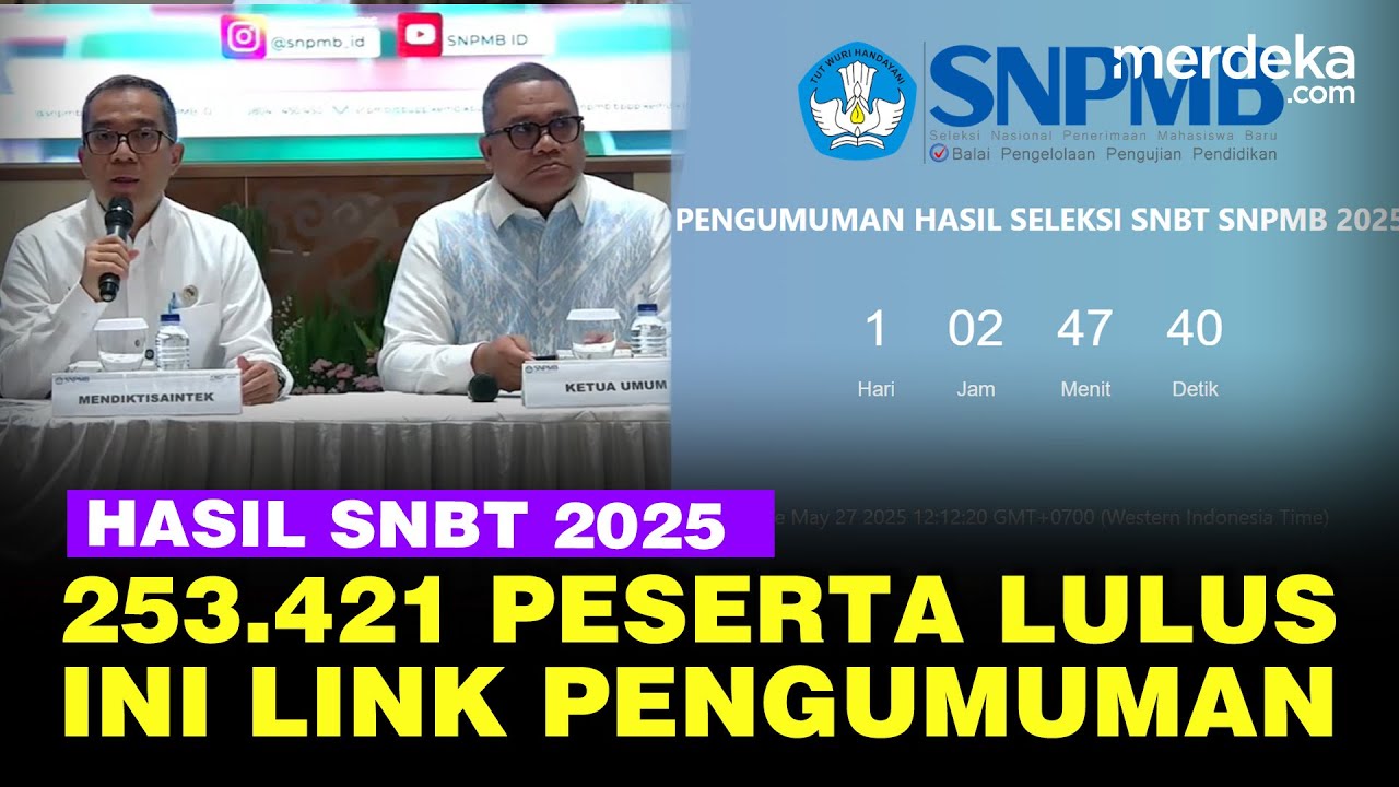 Selamat! 253.421 Peserta Lulus SNBT 2025, ini Jadwal dan Link ...