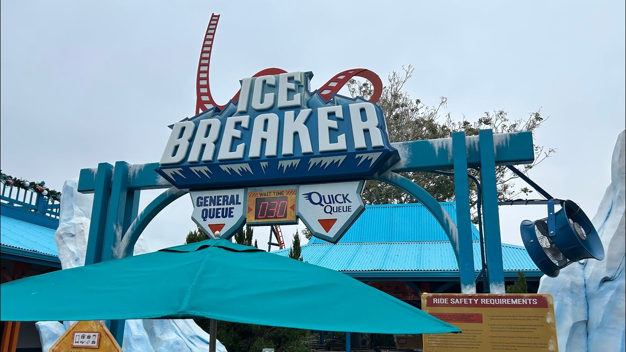 Ice Breaker Front Row POV SeaWorld Orlando Premier Rides Launch Coaster ...