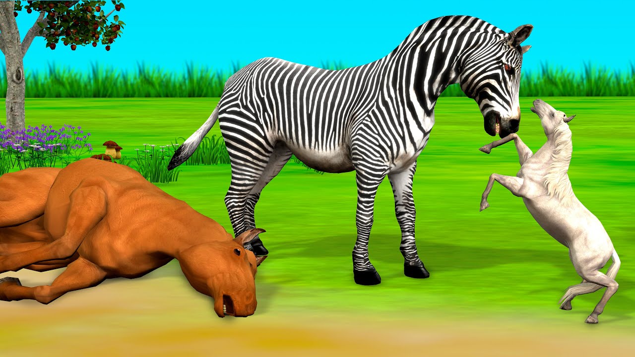 घोड़ा की माँ जेब्रा ? Ghoda Ki Maa Zebra Ki Kahani Zebra Helps Horse ...