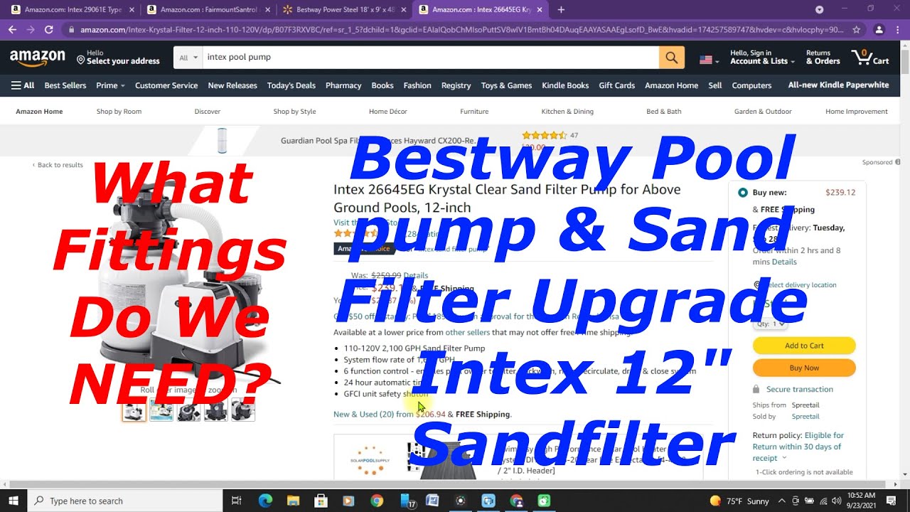 Intex Sandfilter & Pump Upgrade for Bestway pools Product Links Below ...