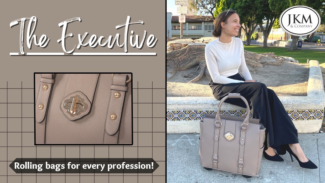 "THE EXECUTIVE" Taupe Computer iPad, Laptop Tablet Rolling Tote Bag ...